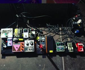 Pedalboard of Graham Lewis of Wire